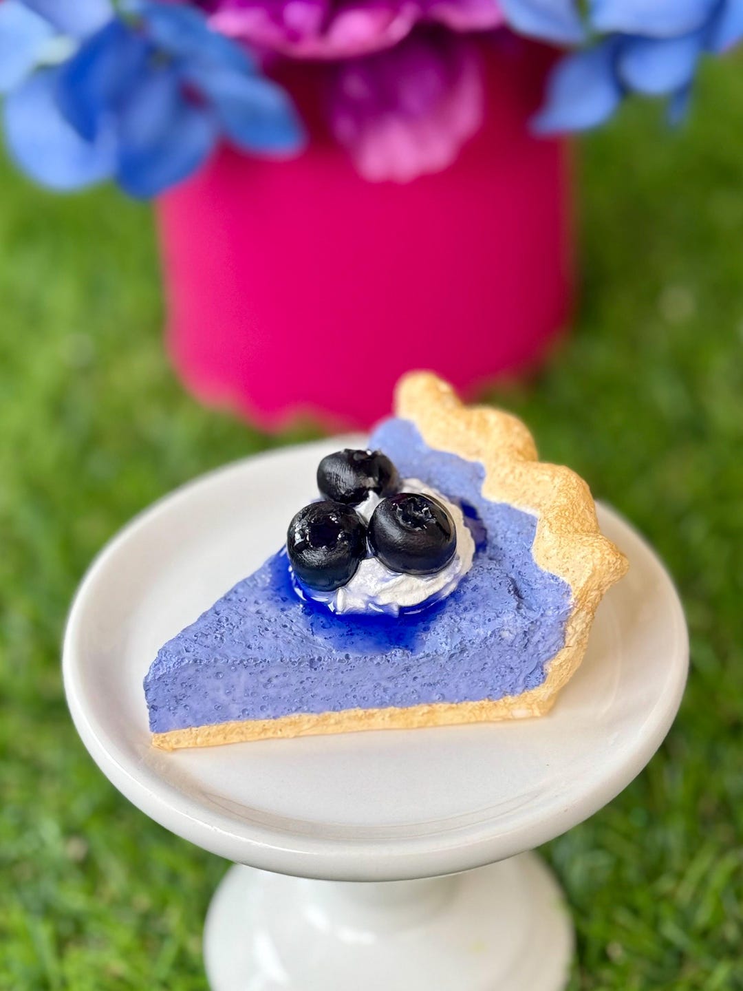 Fake Blueberry Pie Slice: Miniature Resin Food Decor - Etsy
