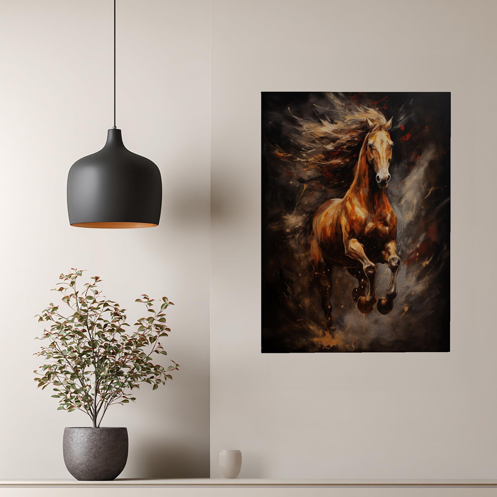 Galloping Spirit Horse Canvas Print | Dynamic Equestrian Wall Art ...