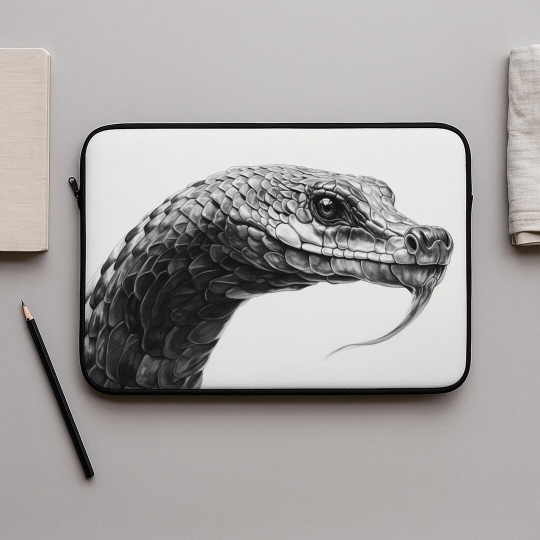 Serpent's Whisper Laptop Sleeve | Realistic Snake Art Tech Cover ...