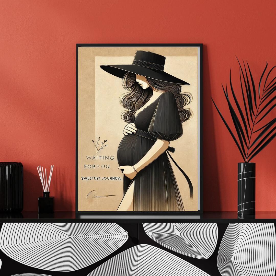 Pregnancy Poster- Pregnancy Keepsake - Boho Wall Art - Expecting Mother ...