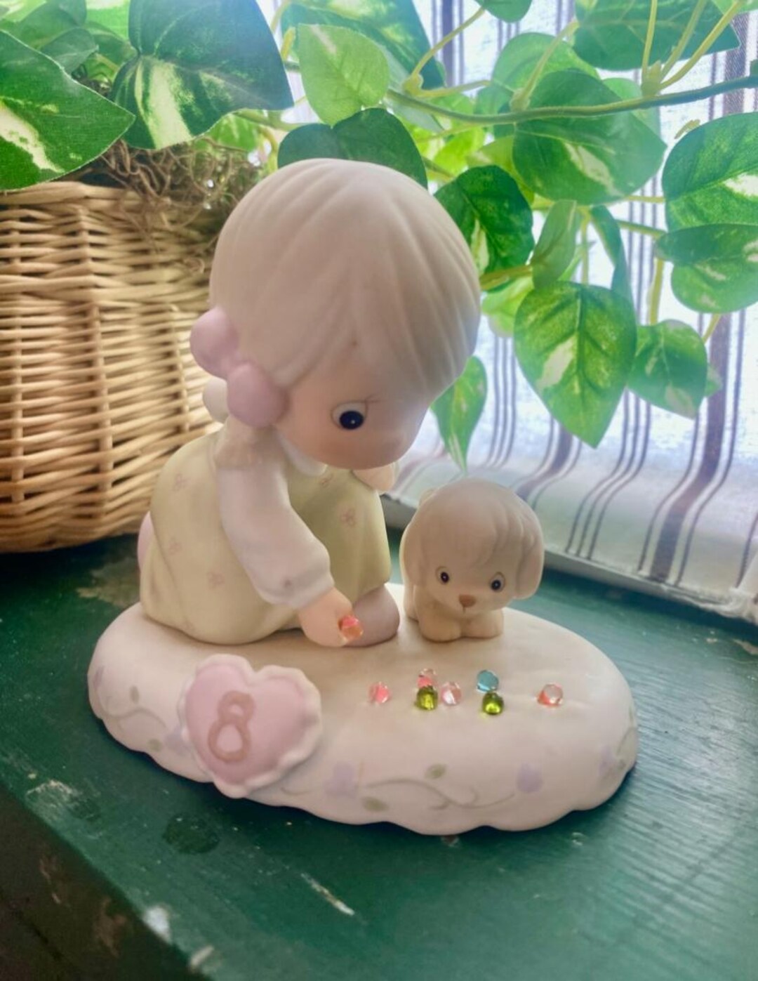 Precious Moments Age 8 Figurine, Growing in Grace – Girl W/puppy ...