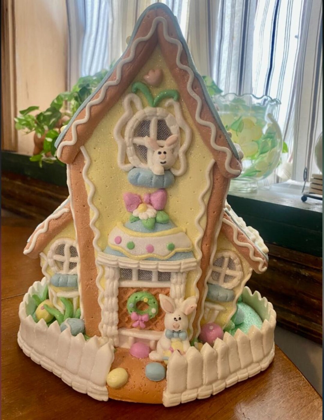 Illuminated Yellow Easter Bunny House - Etsy