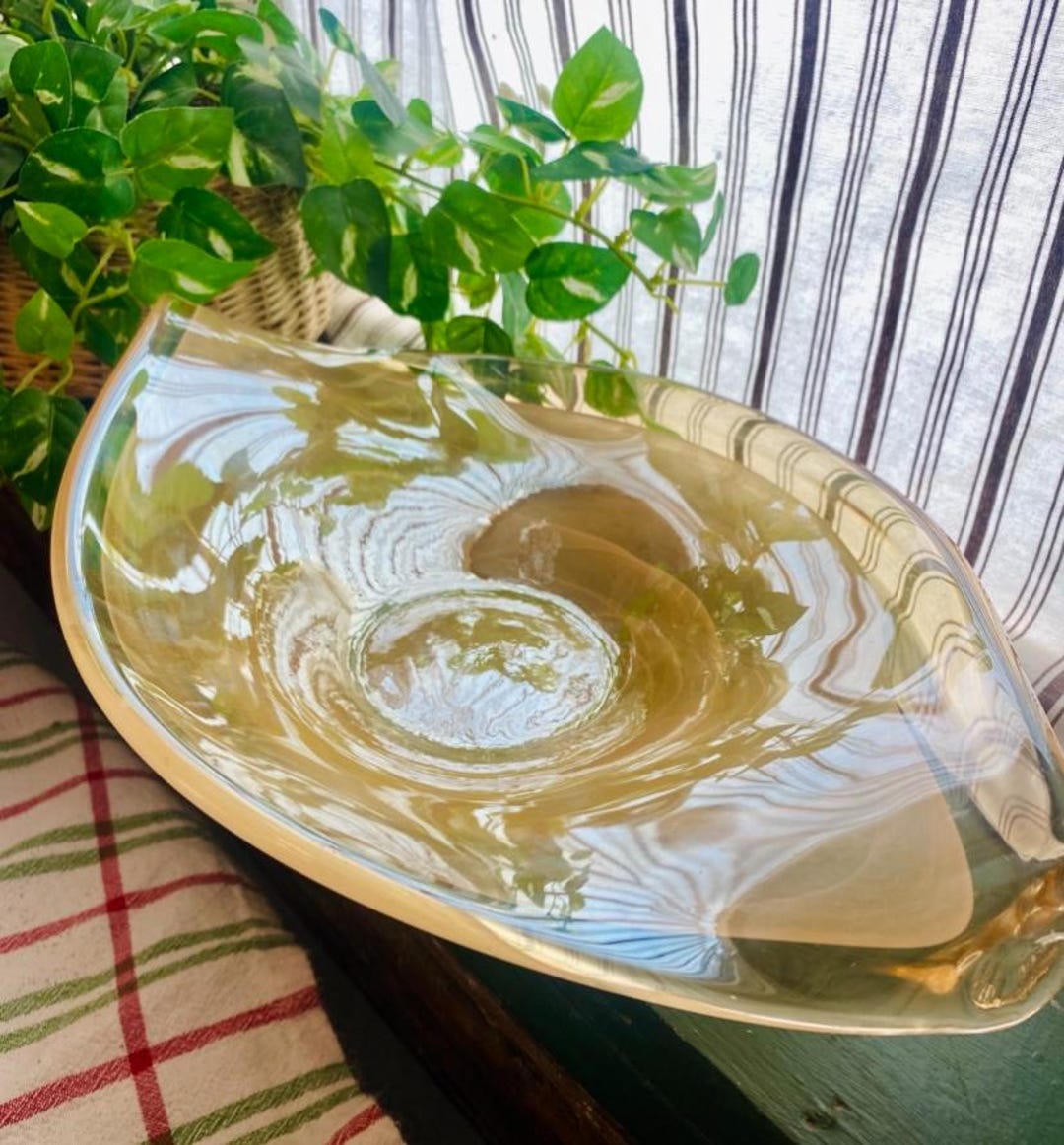 Mid Century Large Murano Glass Wave Bowl - Etsy