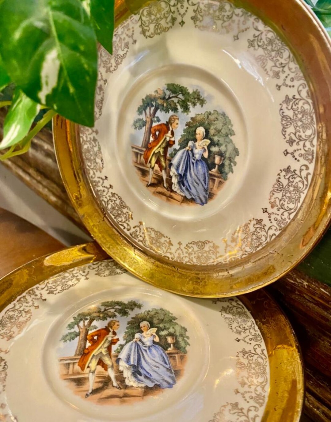 Six Vintage George & Martha Crest of Gold 22kt Plates - Etsy