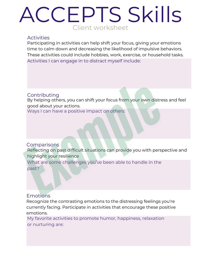 DBT ACCEPTS Client Worksheet - Etsy