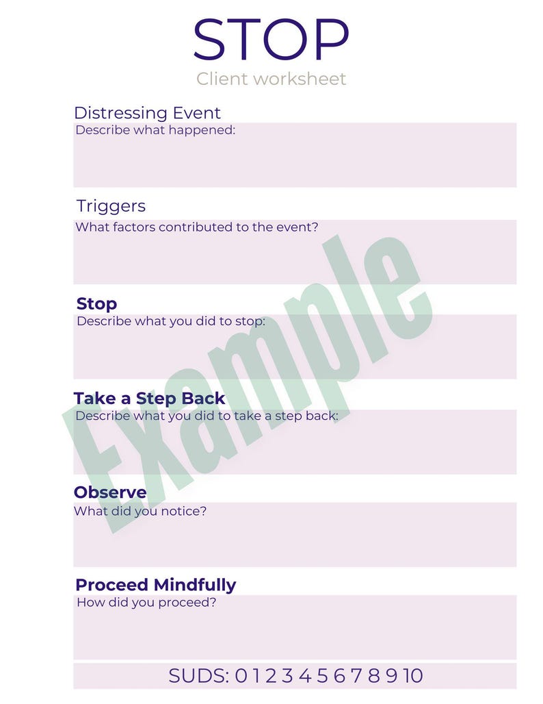 DBT Distress Tolerance Worksheet Bundle - Etsy