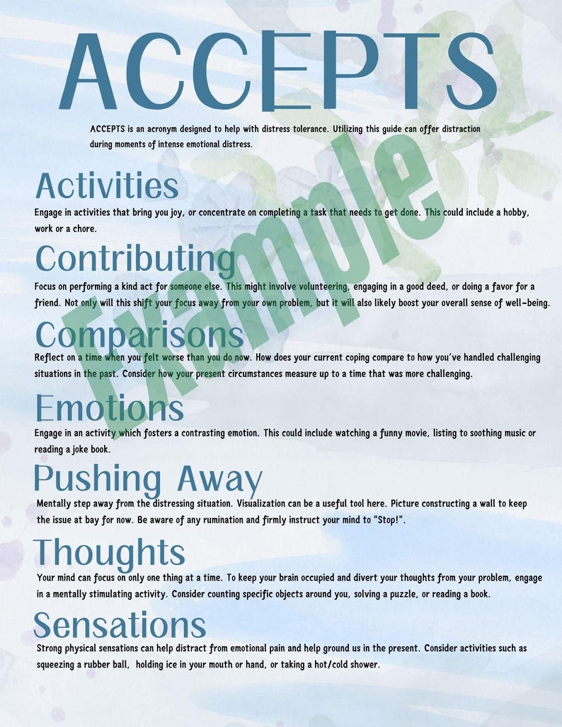 DBT Skills Worksheets & Info Graphics Bundle Printable (digital ...