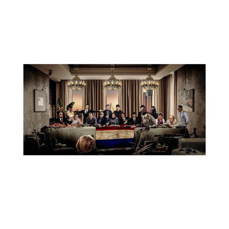 The Gangsters Last Supper Canvas Paintings Godfather Portrait Wall Art ...