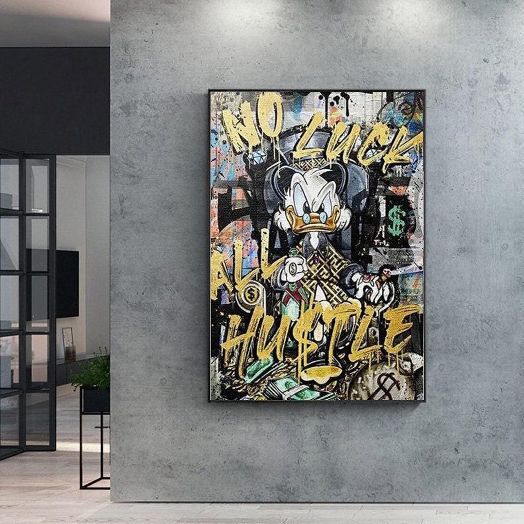 Donald Duck Hustle Graffiti Art Canvas Alec Monopoly Posters and Prints ...