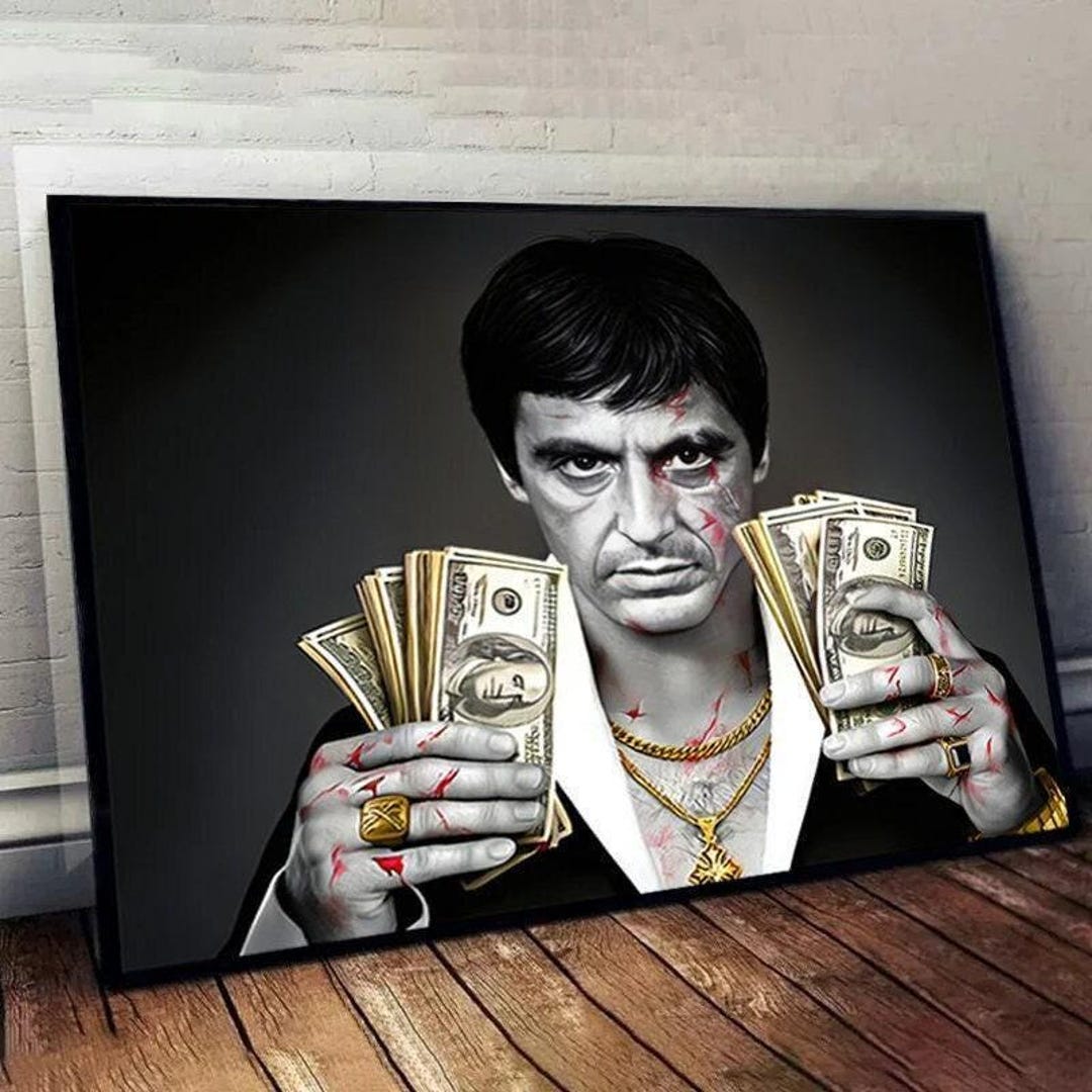 Modern Gangster Movie Scarface Tony Montana Money Canvas Painting ...