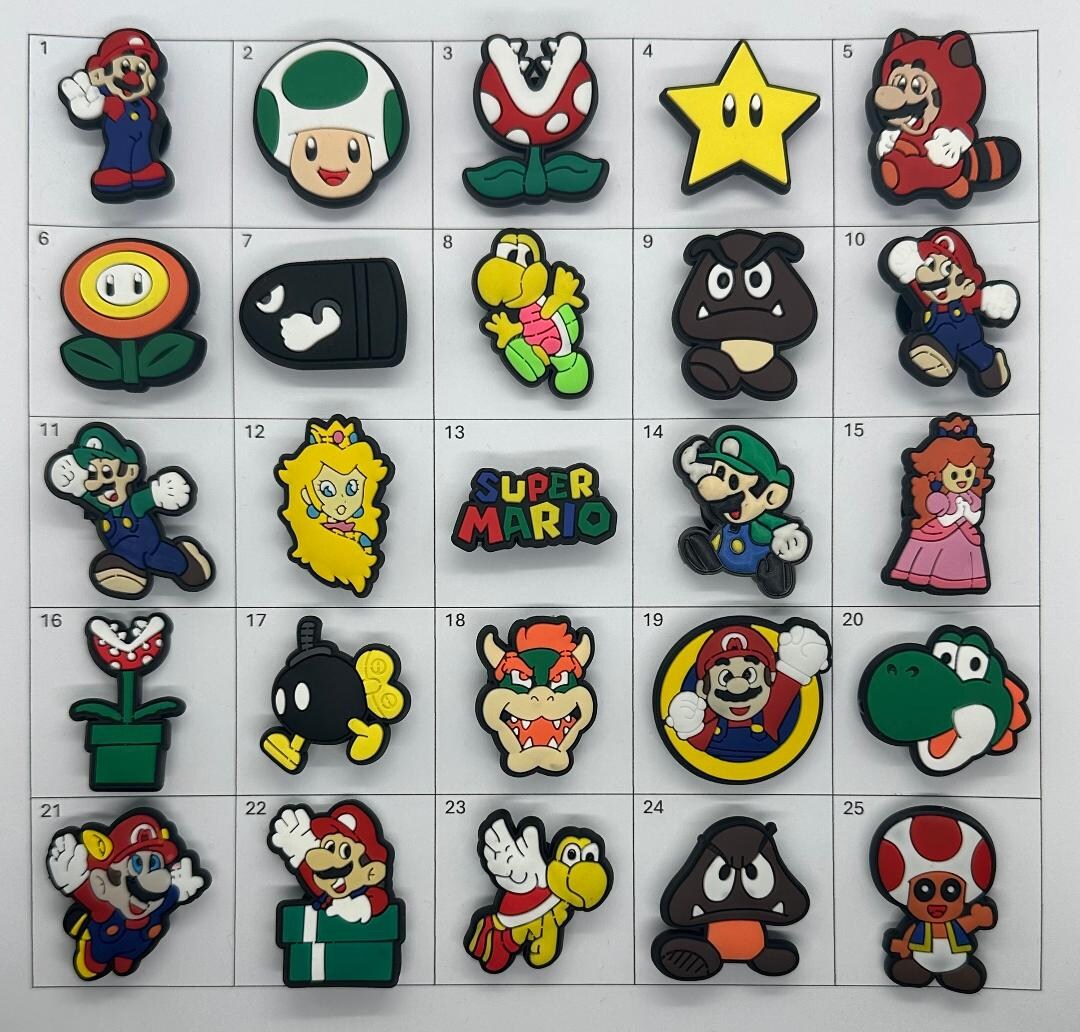 Mario Inspired TV Video Game Character Clog Charm, Jibbitz Accessories ...