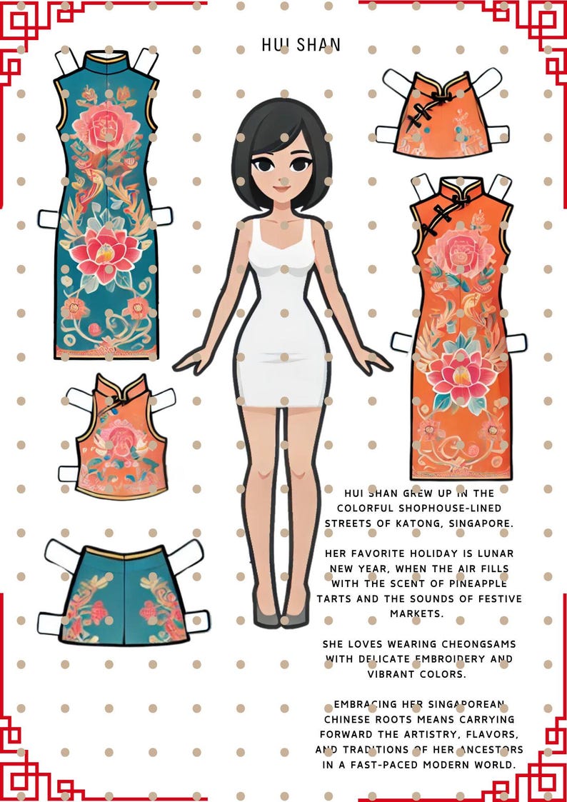 Heritage Paper Dolls Pack Southeast Asia Edition Chinese Malay Indian ...