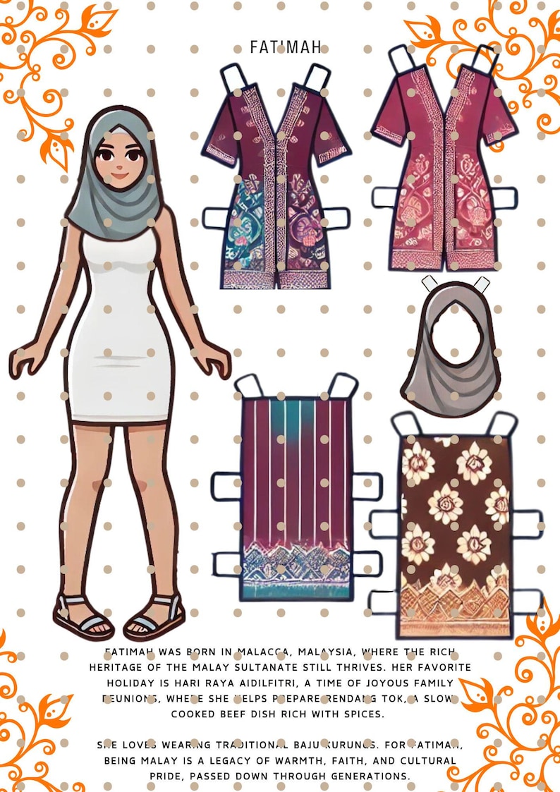 Heritage Paper Dolls Pack Southeast Asia Edition Chinese Malay Indian ...