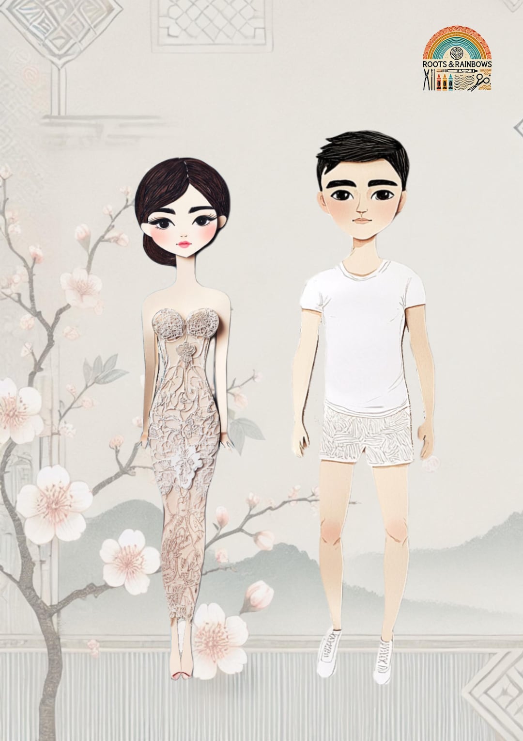 Printable Chinese Paper Dolls With Traditional Outfits for Dress up Fun ...