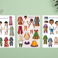 Printable Indian Paper Dolls With Traditional Outfits for Dress up Fun ...