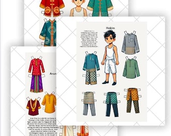 Heritage Paper Dolls Pack Southeast Asia Edition Chinese Malay Indian ...