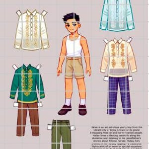 Filipino Paper Dolls Printable Traditional Outfit Craft Dress up Dolls ...