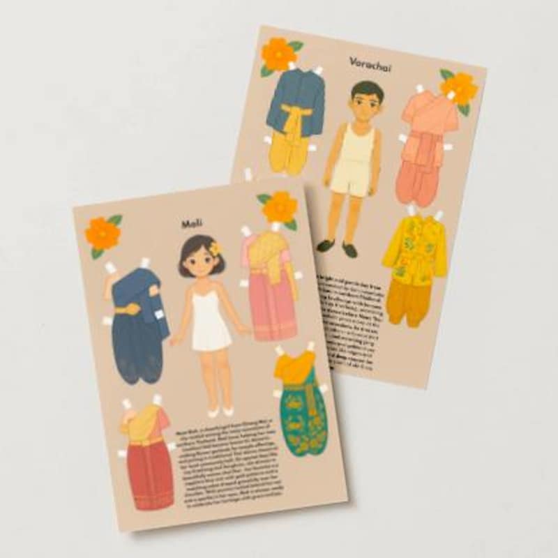 Thai Dress Paper Doll - Etsy