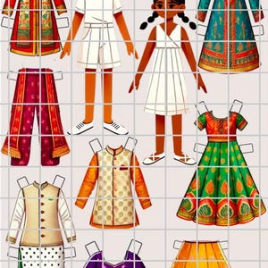 Multicultural Paper Dolls, Chinese, Indian, Malay Outfits (digital ...