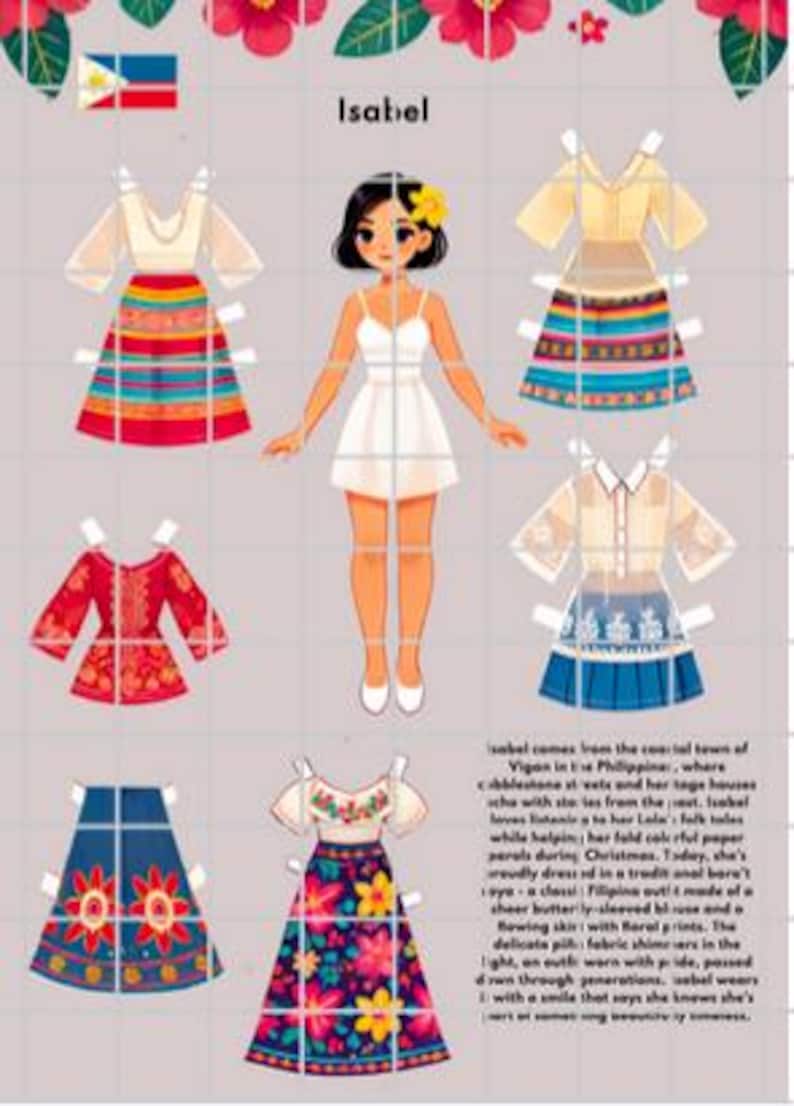 Filipino Paper Dolls | Traditional Outfit Craft (printable) - Etsy