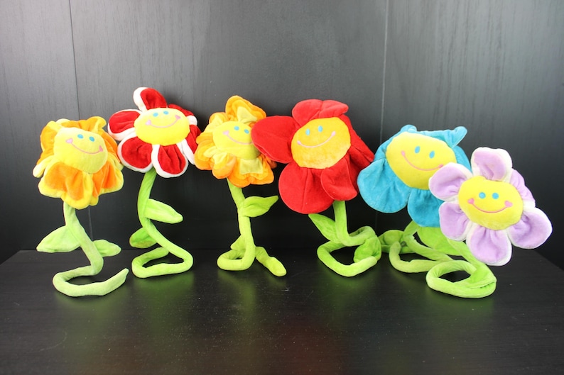 Vintage Movable, Bendable, Smiling Orange Flower Plush. - Etsy