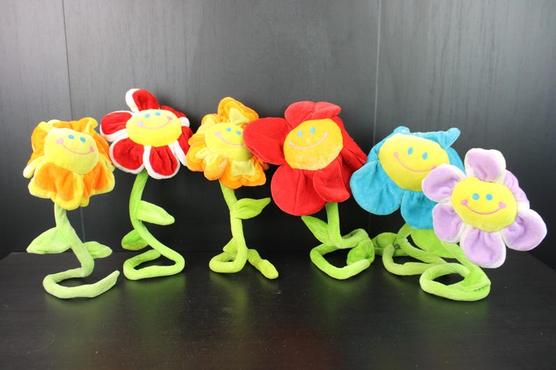 Vintage Movable, Bendable, Smiling Orange Flower Plush. - Etsy
