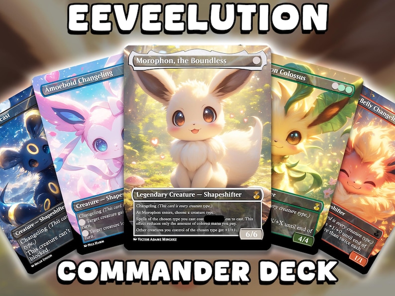 Eeveelutions Commander Deck: Custom MTG 5-color Changeling Tribal - Etsy