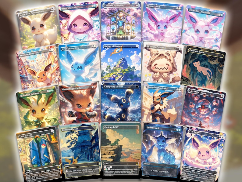 Eeveelutions Commander Deck: Custom MTG 5-color Changeling Tribal - Etsy