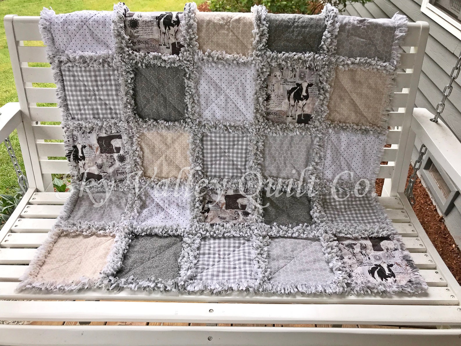 Pre CUT Rag Quilt KIT Farm House Chic Neutral Pallet Cream - Etsy