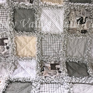 Pre CUT Rag Quilt KIT Farm House Chic Neutral Pallet Cream - Etsy
