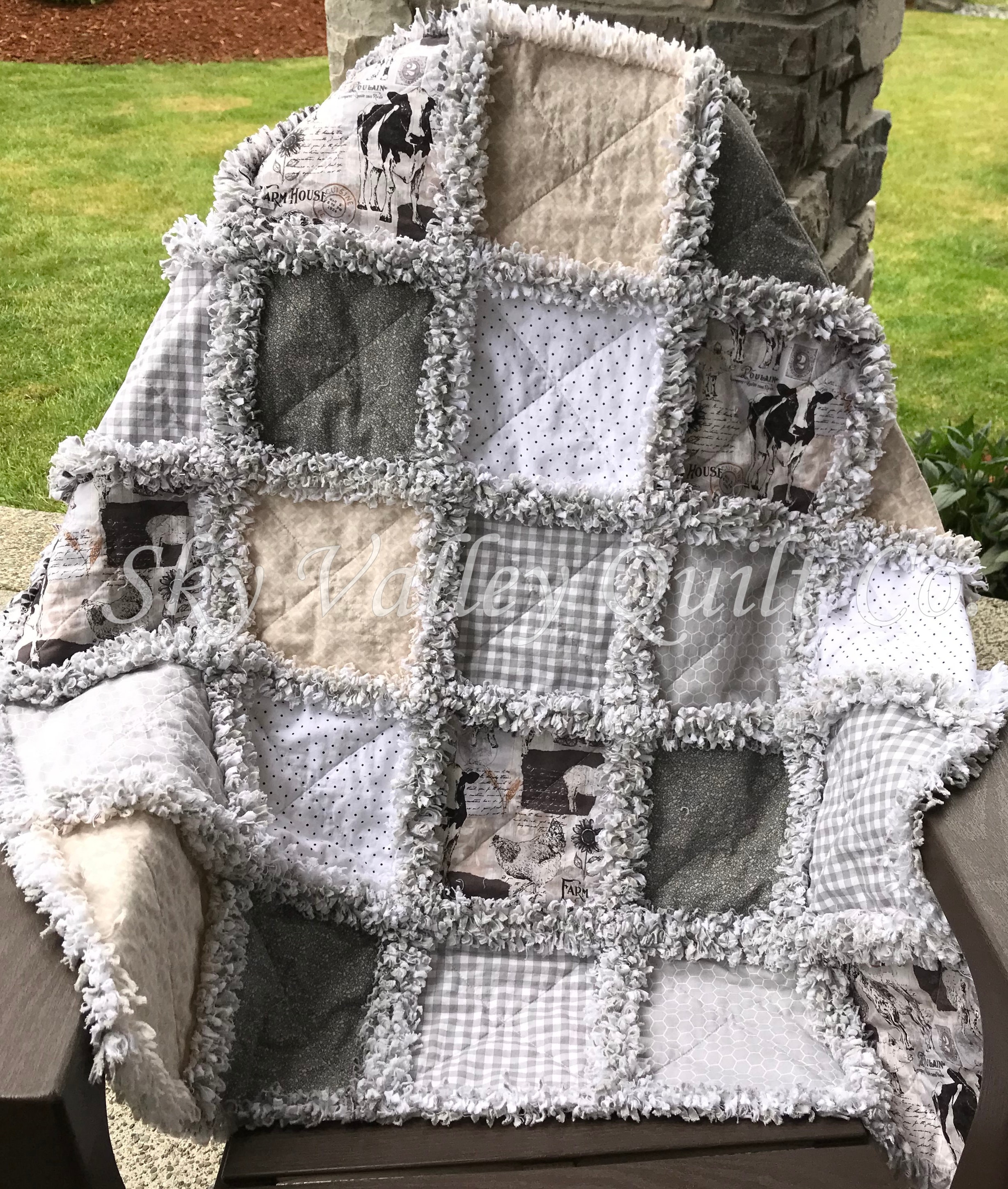 Pre CUT Rag Quilt KIT Farm House Chic Neutral Pallet Cream - Etsy