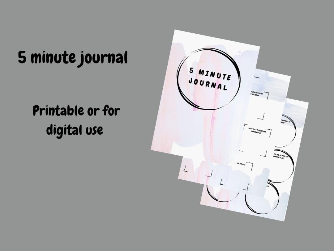 5 Minute Journal- Printable or for Digital Use - Etsy