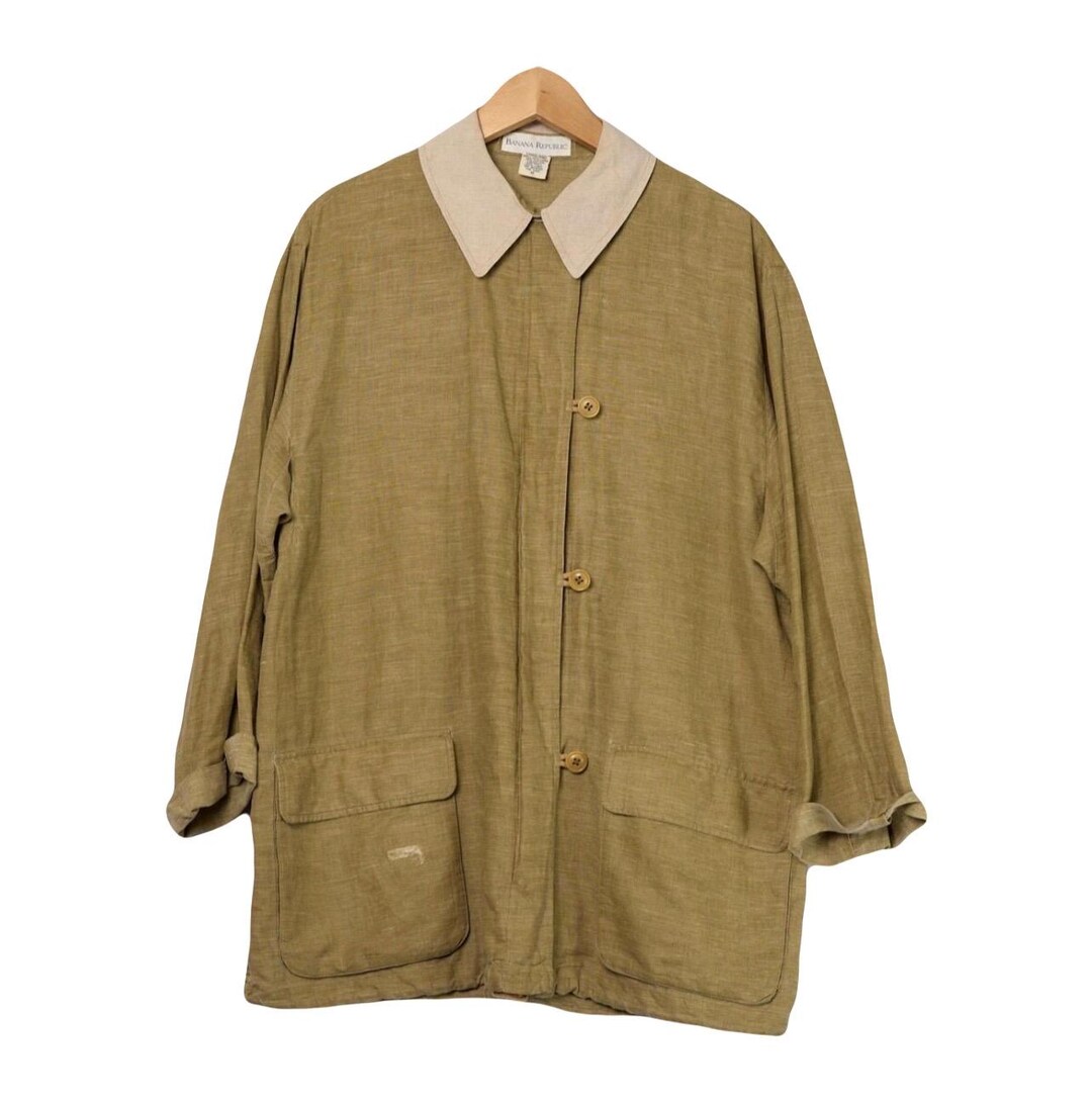 Vintage Chore Jacket Coat Linen Cotton 90s 1990s Banana Republic - Etsy