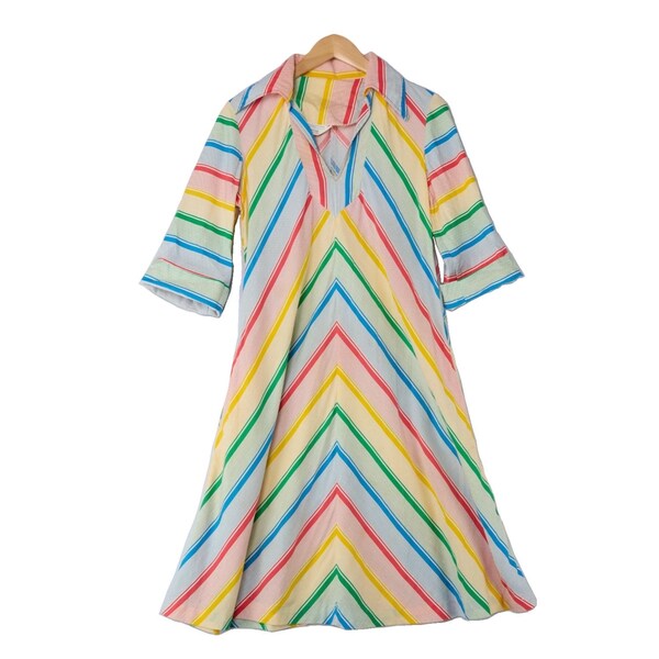 Rainbow Stripe Dress - Etsy