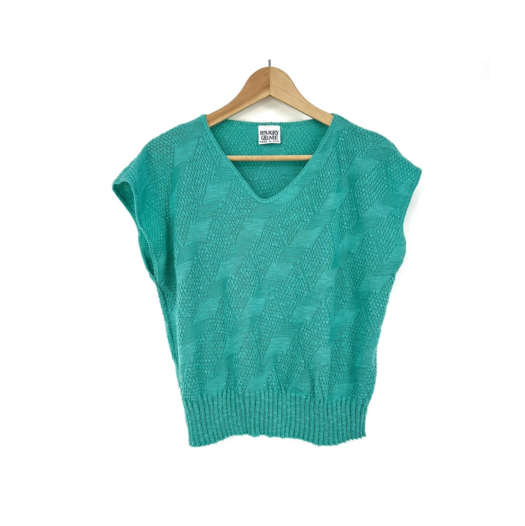 Vintage 80s Cap Sleeve Sweater - Etsy