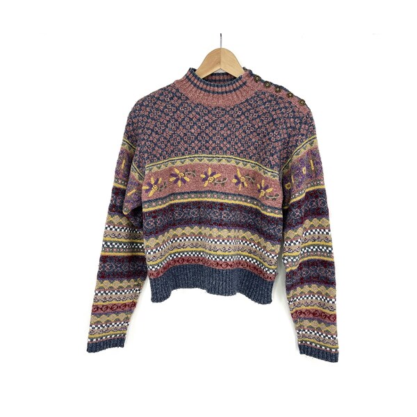 90s Colorful Sweater - Etsy