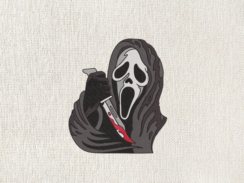 Horror Ghost Face Embroidery Design - Scream Killer Mask Machine ...