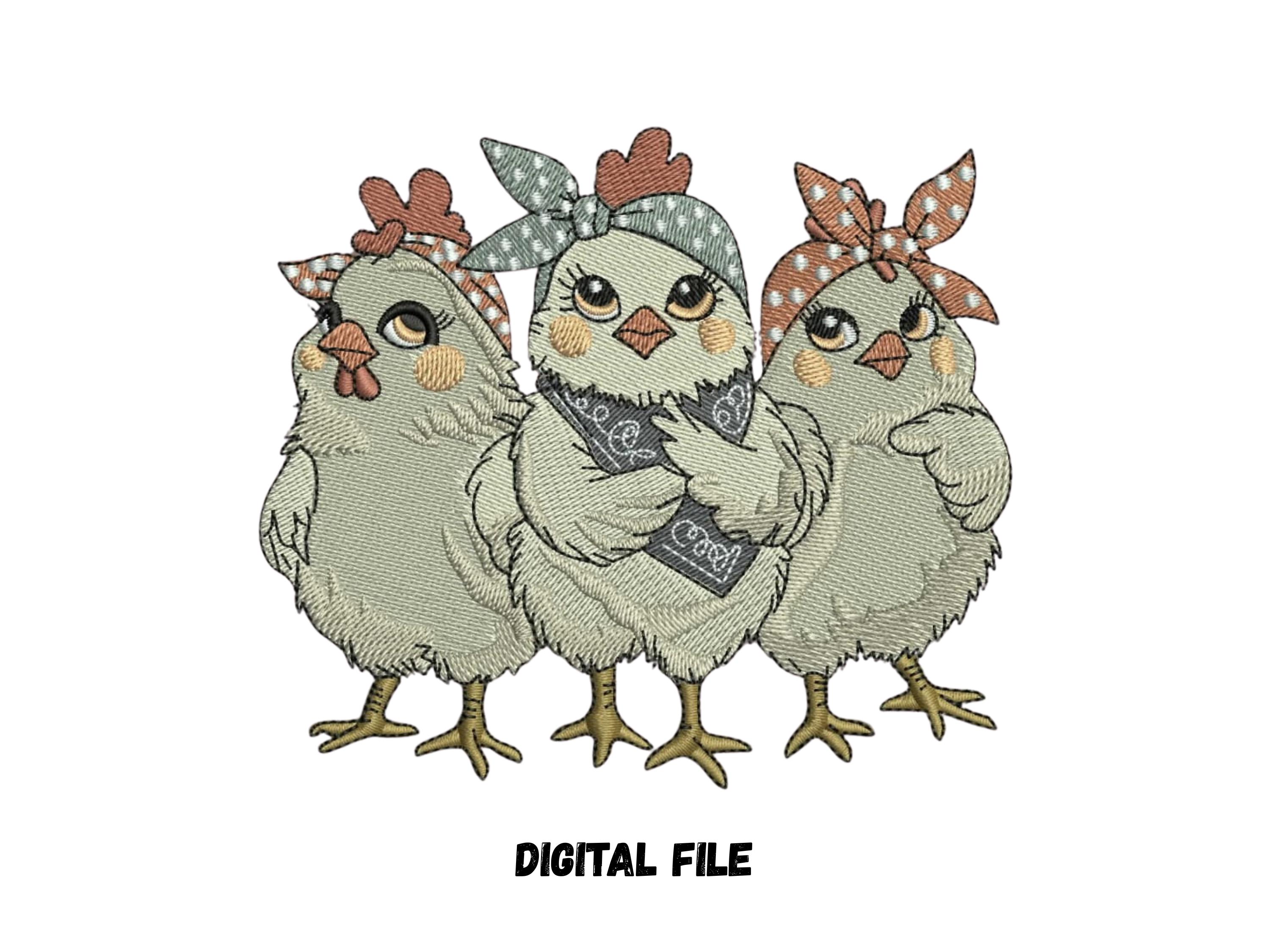 Cute Chicks Embroidery - Easter Chicks Machine Embroidery File - Baby ...