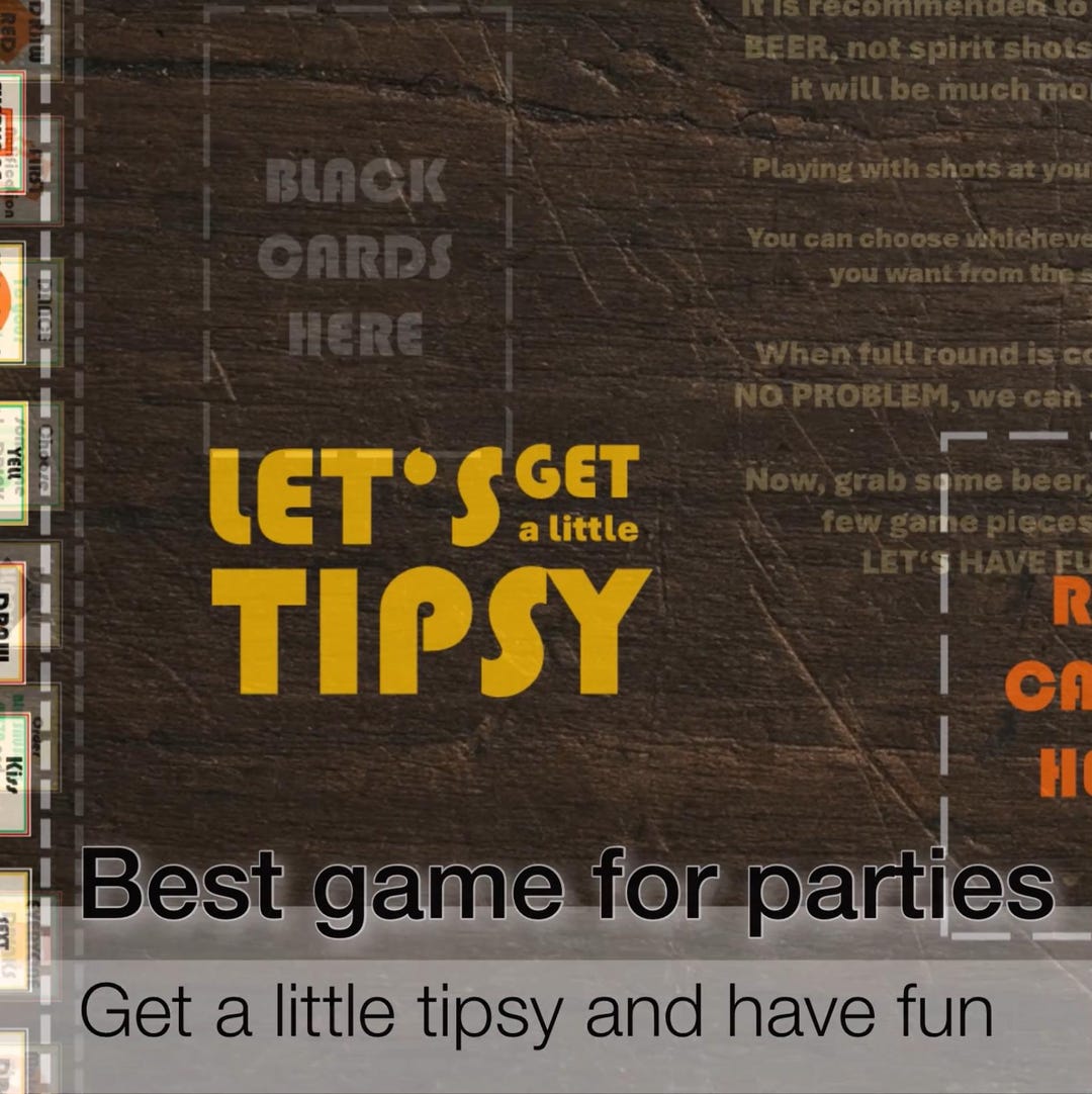 Let's Get Tipsy Drinking Game: Printable Party Game (PDF) - Etsy