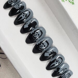 Horror Movie Nails, Jason, Freddy, Michael, GF, Pinhead Silhouettes ...