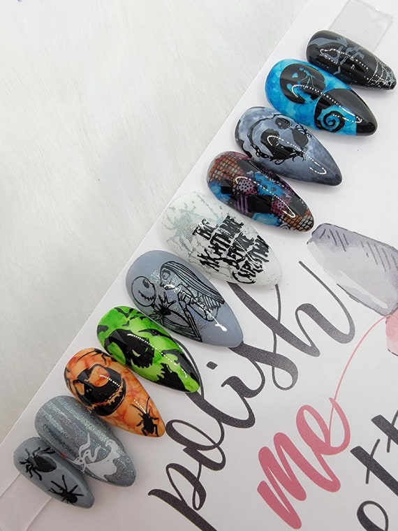 NBC Skeleton and Doll and Friends...press on Nails False - Etsy