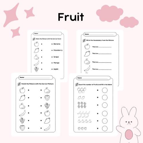 Fruit Learning Worksheets for Kids – Fun Activities for Identifying and ...