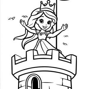 Princess Coloring Pages – 5 Printable Princess Illustrations | Digital ...