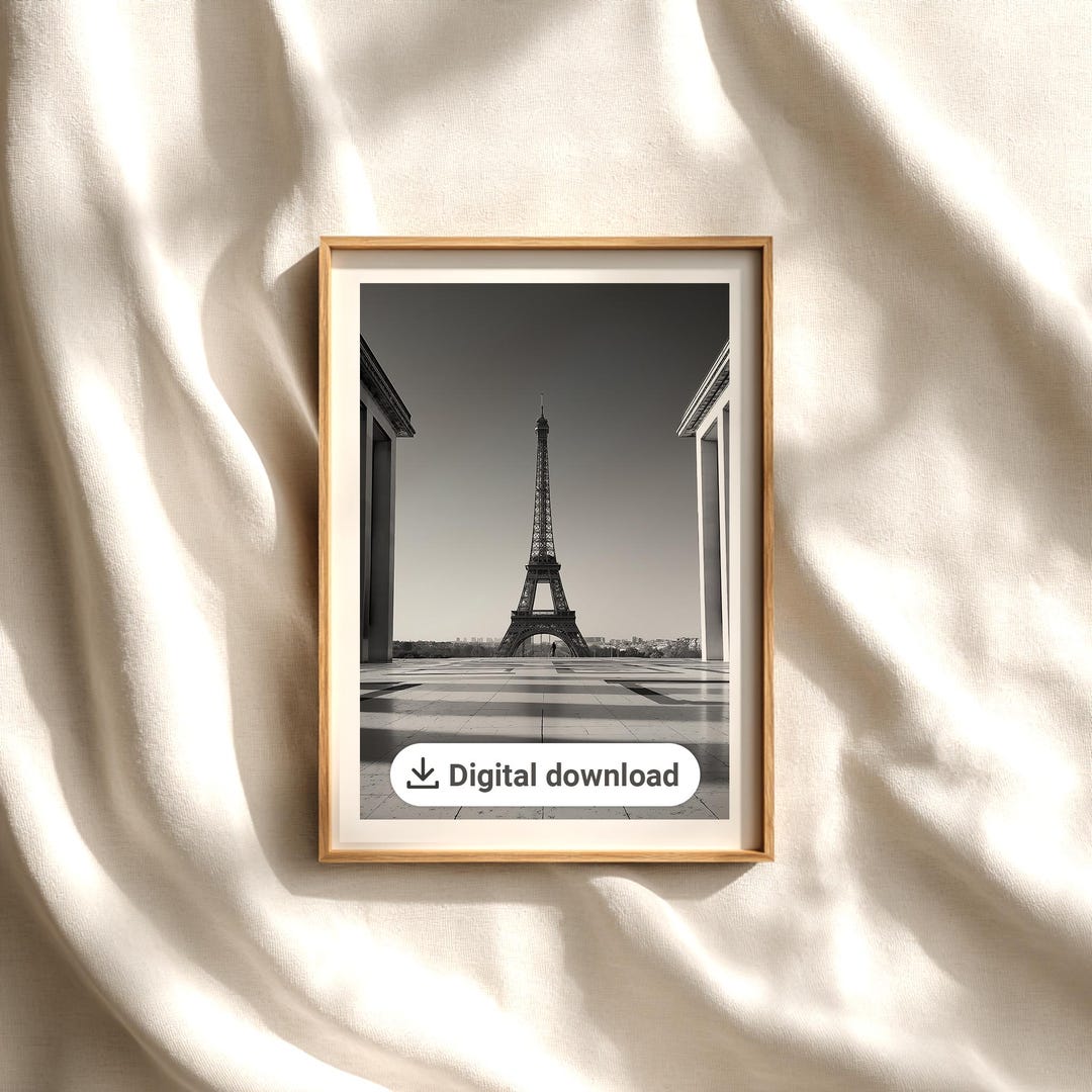 Eiffel Tower Poster, Paris Photo Frame, Black and White Paris Print - Etsy