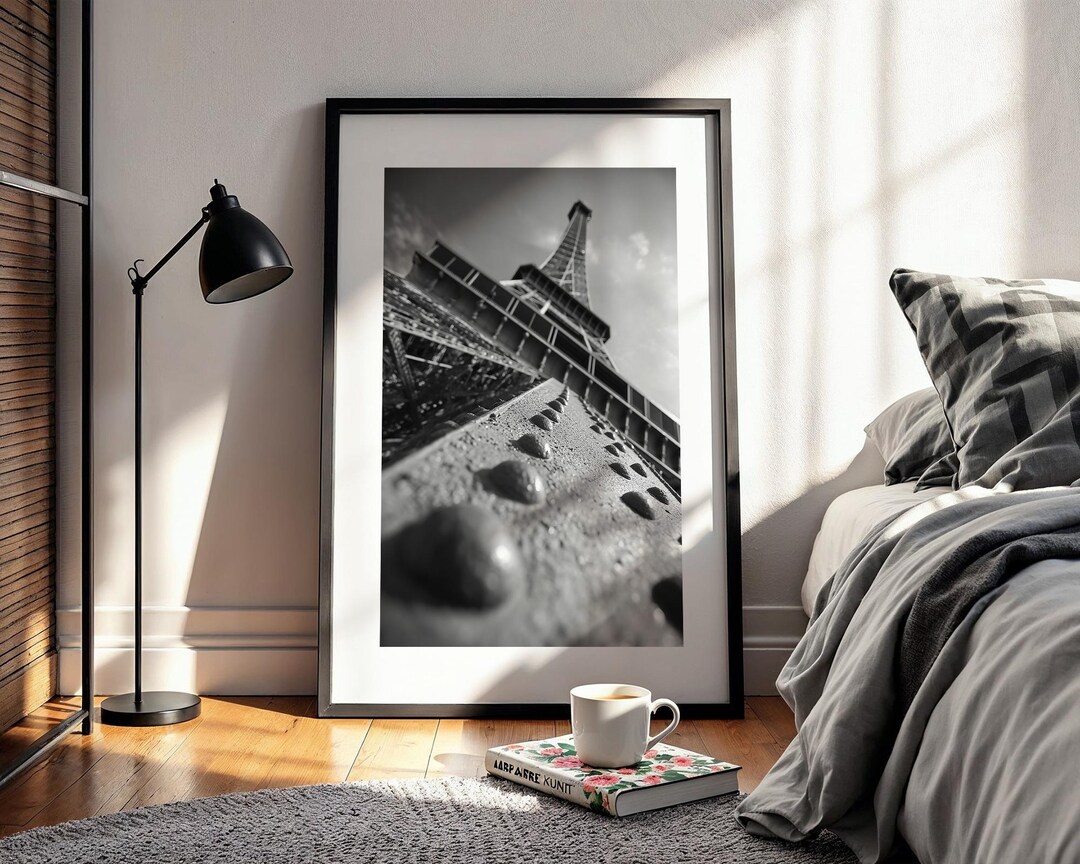 Black and White Eiffel Tower Print, Vintage Paris Wall Art (digital ...