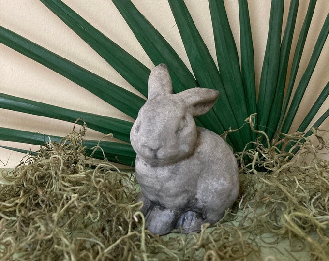 Bunny Rabbit Garden Statue | Handmade Concrete Cement Simple Bunny ...