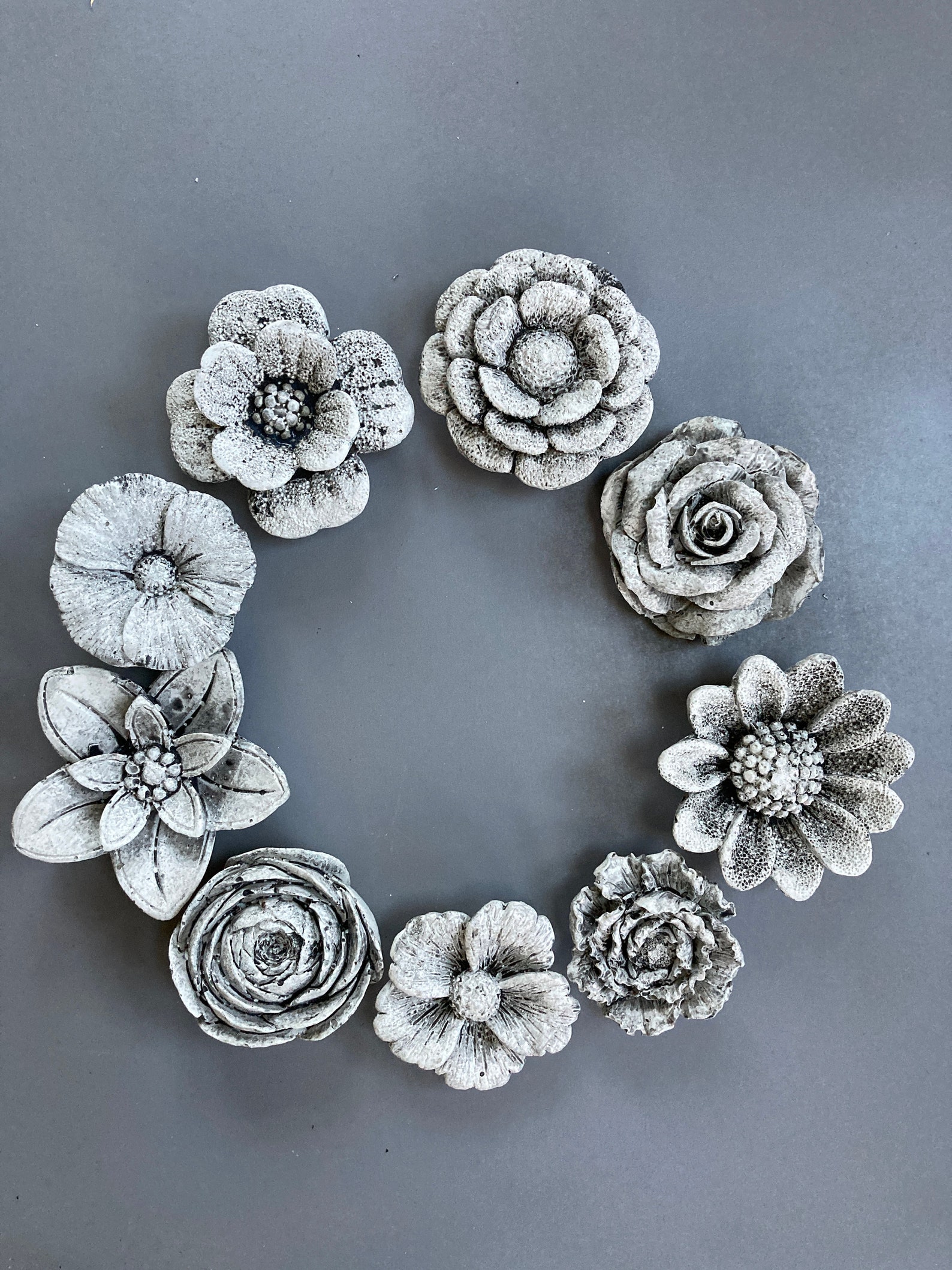 One Concrete Cement Flower Wall Hanging First Planting - Etsy