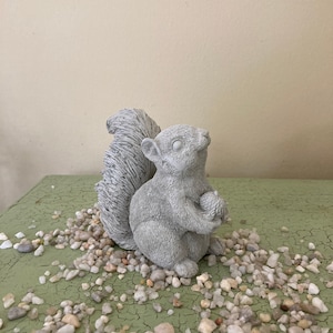 Concrete Cement Squirrel Acorn Garden Statue | Woodland Planter Pot ...