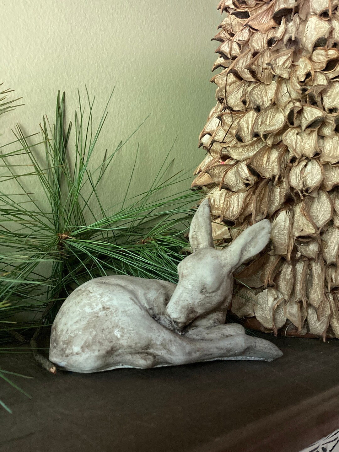 Handmade Concrete Cement Deer Fawn Garden Statue Desk Decor - Etsy