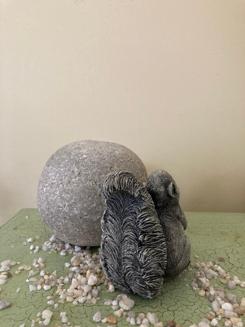 Concrete Cement Squirrel Acorn Garden Statue | Woodland Planter Pot ...